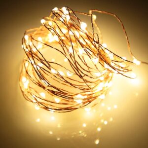 Mikasol Fairy Lights Battery Operated, 2 Packs Mini 3*AAA Battery Powered Copper Wire Led Starry String Lights Firefly Lights for Bedroom, Christmas, Parties, Decoration (5m/16ft Warm White)