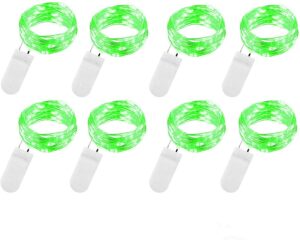 vookry 8 pack 30 led fairy lights battery operated string lights - 10ft green waterproof silver wire firefly starry moon lights for diy crafts wedding party christmas centerpiece table decorations