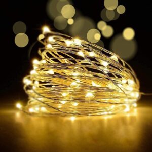 highill led fairy lights battery operated with timer 50leds string lights copper wire light waterproof for christmas tree decoration outdoor garden decor indoor wedding party bedroom decorations