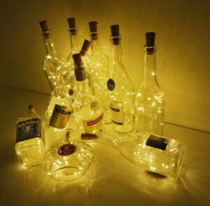 50 pack of 20 led wine bottle lights with cork, 6 ft copper wire cork lights battery operated fairy mini string lights for liquor bottles crafts party wedding halloween christmas decor (50)