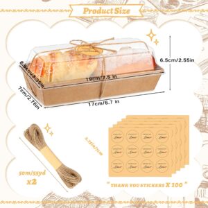 Inbagi Charcuterie Boxes with Clear Lids,100 Pack Paper Rectangle Disposable Sandwich Boxes, Cookie Boxes, Bakery Bread Boxes for Cookies Desserts Mini Cakes Packaging(Kraft)