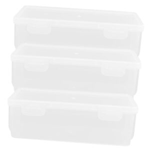 nolitoy 3pcs bread storage box loaf cake containers bread container freezer containers fruit refrigerator container toast keeper toast bread kitchen storage holder plastic tea fruit box