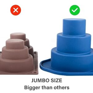 Webake Mini 3 Tier Cake Pan, Silicone Tier Cake Molds, 2 Pack Blue Molds for Small Smash Cake Cupcake for Birthday, Baby Shower, Wedding, 3.8 Inch Dia