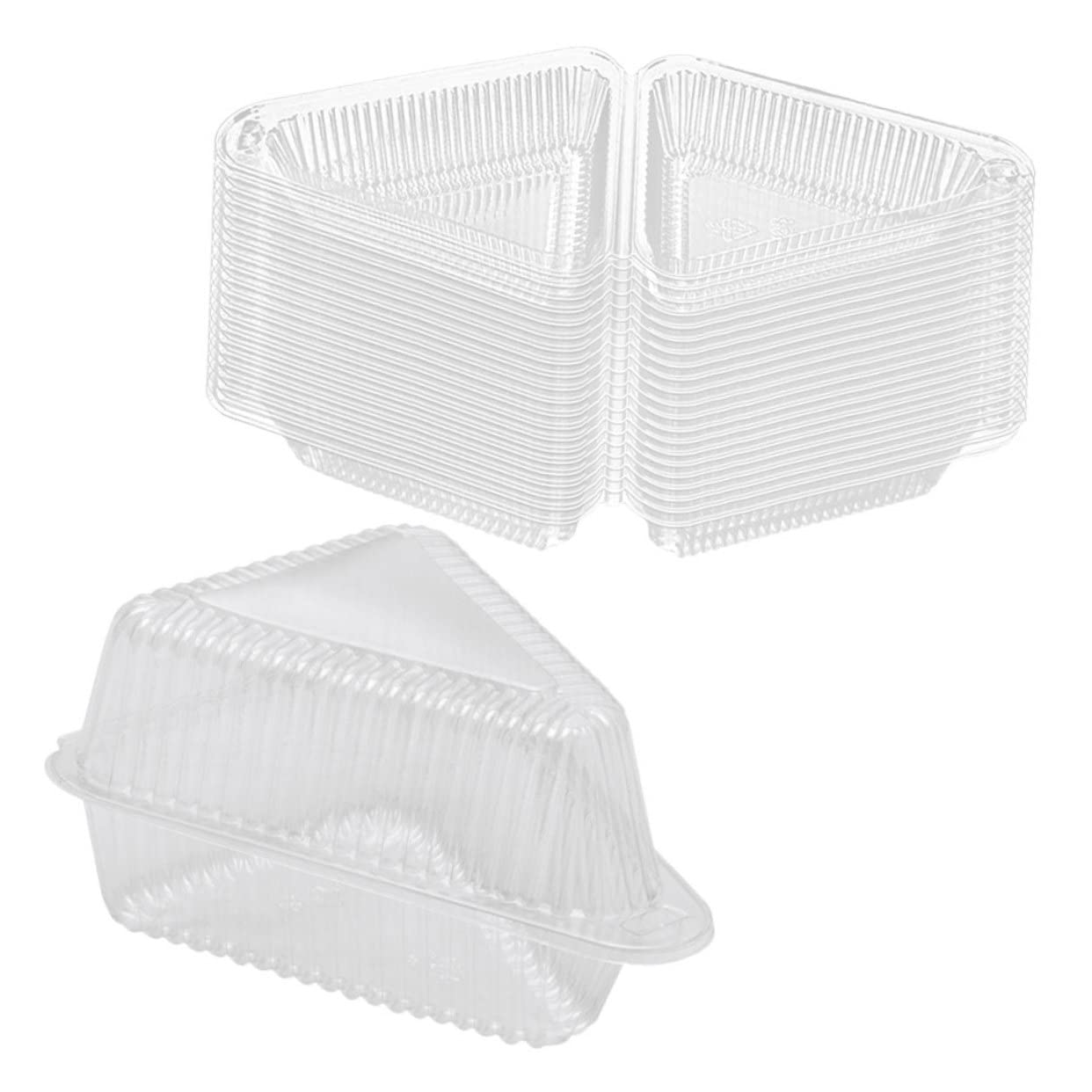 Abaodam 100 Pcs Triangular Cake Box Raclette Sandwich Container Disposable Cake Containers Plastic Container with Lid Cake Containers with Lids With Cover Clamshell Pizza The Pet