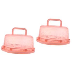 solustre 2 sets portable cake box transparent cake case cake storage case