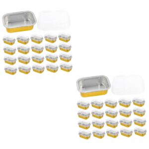 100 pcs aluminum foil cake box fruit container aluminum pie pans reusable foil pans foil pans with lids to go food containers with lids package cake container portable re-usable