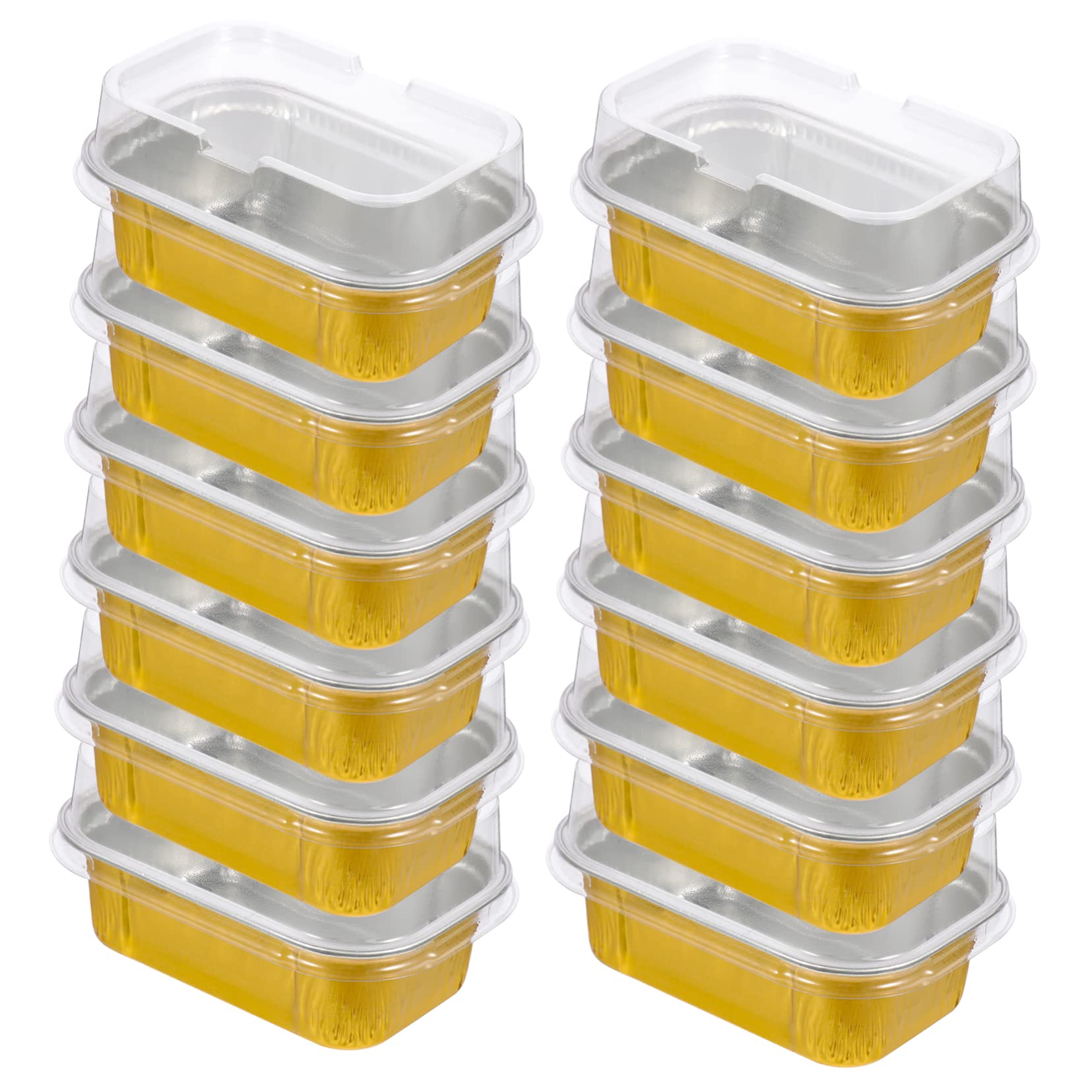 100 Pcs Aluminum Foil Cake Box Fruit Container Aluminum Pie Pans Reusable Foil Pans Foil Pans with Lids To Go Food Containers with Lids Package Cake Container Portable re-usable