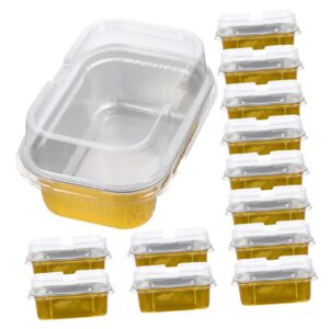 100 Pcs Aluminum Foil Cake Box Fruit Container Aluminum Pie Pans Reusable Foil Pans Foil Pans with Lids To Go Food Containers with Lids Package Cake Container Portable re-usable