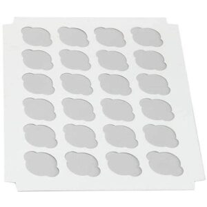 w packaging white insert for holding cupcakes in cake box (100, 14" x 10" insert with 24 cavities for mini cupcakes)