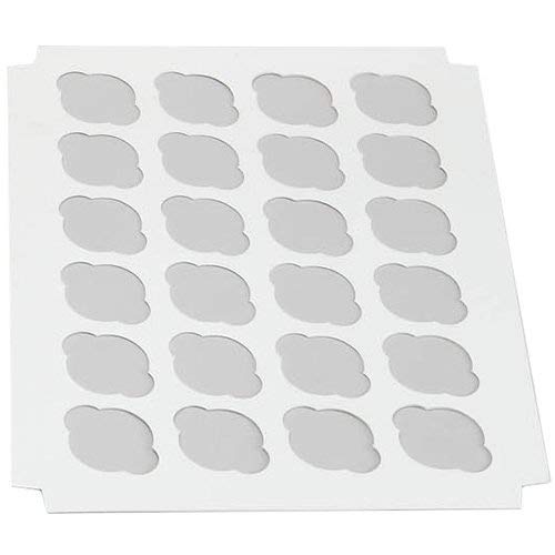 W Packaging White Insert for Holding Cupcakes in Cake Box (100, 14" x 10" Insert with 24 Cavities for Mini Cupcakes)