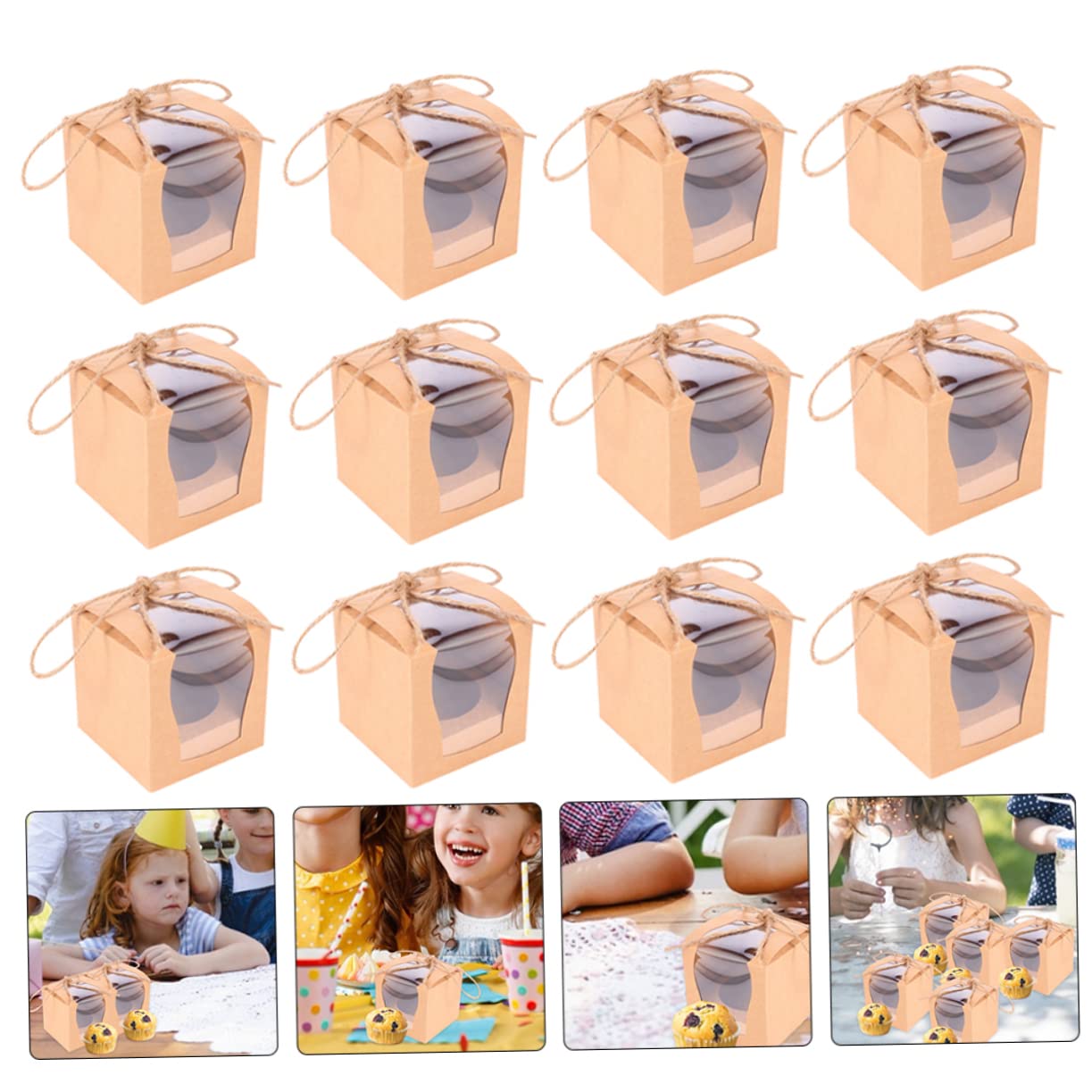 SOLUSTRE 48 Pcs Cake Box Cake Packing Boxes Cake Case Decorative Boxes Paper Bakery Boxes Cake Packaging Boxes Cookie Boxes Cake Holder Dessert Packaging Boxes Pastries Boxes