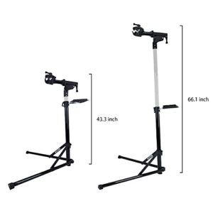 Elevon Bike Repair Stand Portable Mechanic Rack Height Adjustable (38.5-61.5in) Aluminun Alloy, Silver, One Size