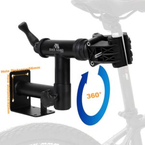 Bikehand Bike Repair Stand - Bench or Wall Mount Bicycle Mechanics Home Workstand - for Mountain Bikes and Road Bikes Maintenance