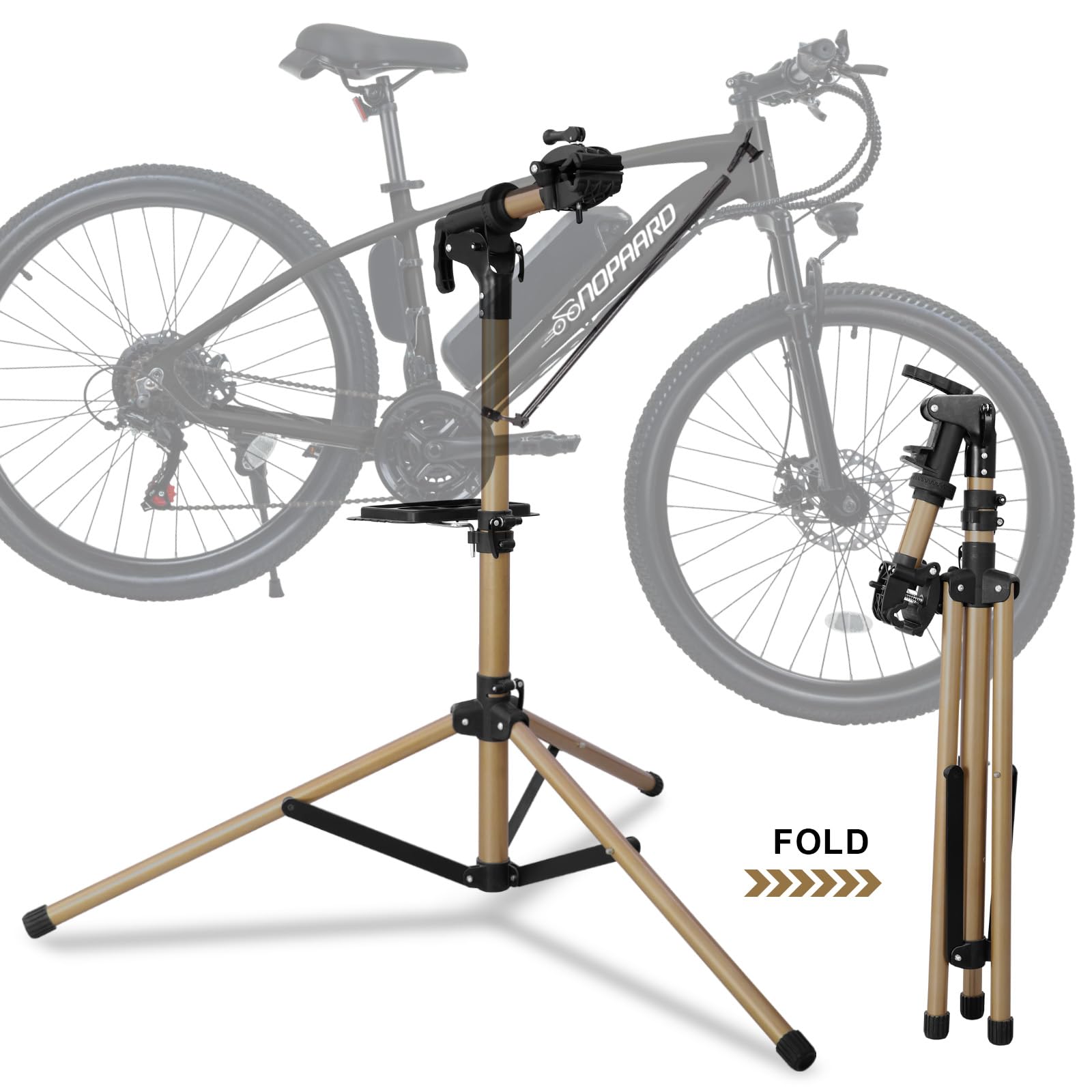 NOPAARD Heavy Duty Ebike Repair Stand Max 110 lbs, Portable Aluminum Bicycle Stand Manintenance Workstand, Made For Any Bike, Heavy E-bike, Mountain Bike, Road Bike, Folding Bike etc