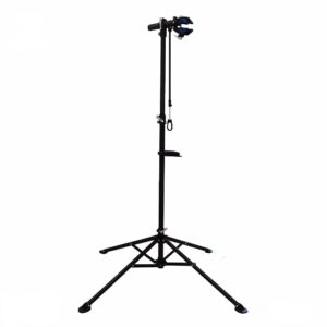 maxxhaul 80725 bike repair stand/ display with adjustable height & 360 deg. rotating head clamp,black