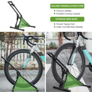 RELIANCER Adjustable Bike Storage Stand,Bicycle Floor Parking Rack,Steady Bike Wheel Holder Fit All Mountain & Road Bikes,Indoor Outdoor Cycling Storage Organizer,Apartment Garage Cycle Tires Holder