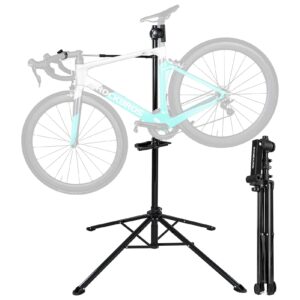 rockbros bike repair stand (max 66 lbs) aluminum alloy- shop home portable bike maintenance stand bike workstands for mountain mtb road bikes e-bike