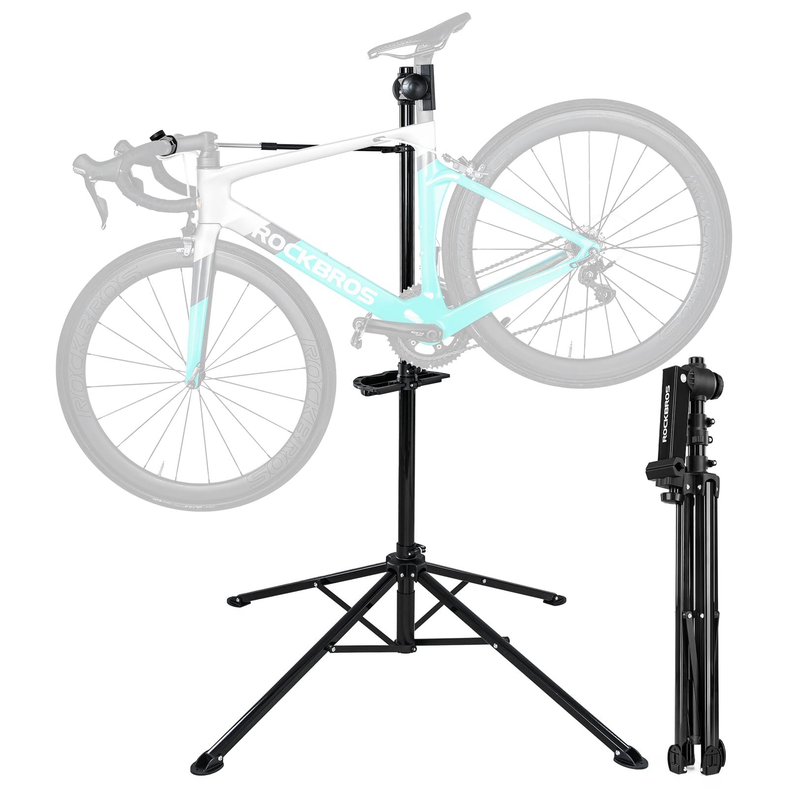 ROCKBROS Bike Repair Stand (Max 66 lbs) Aluminum Alloy- Shop Home Portable Bike Maintenance Stand Bike Workstands for Mountain MTB Road Bikes E-bike