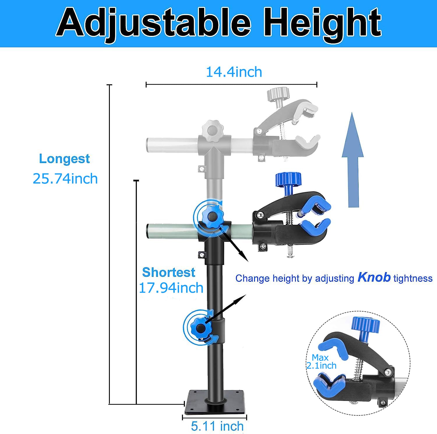 Clothink Bike Repair Stand Wall Mount Height Adjustable, Bicycle Maintenance Workstand Repair Rack for Mountain Road Bikes