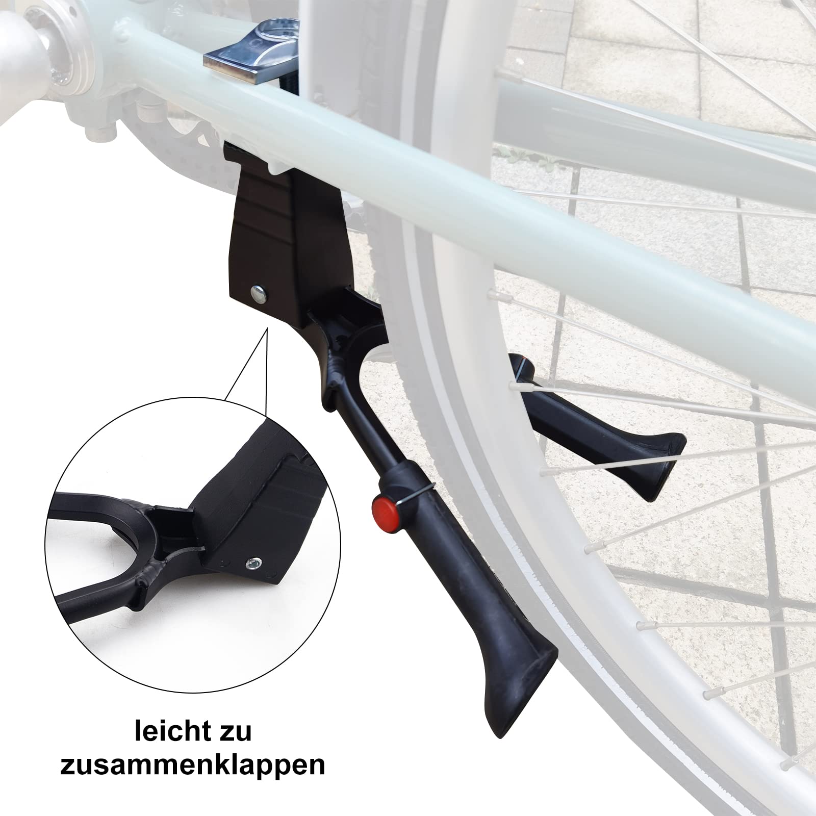 WEEROCK Adjustable Height Bike Kickstand Aluminium Alloy Double Leg Kick stand Fits For 24/26/28 Inch Single Speed Bicycles