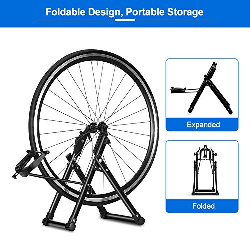 Greensen Bike Wheel Truing Stand, Wheel Tire Foldable Home Mechanic Truing Stand Professional Mountain Road Rim Maintenance Tool Suitable for 16" - 29" Wheels