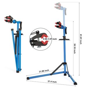 TINKLE WELL Bike Repair Stand, Heavy Duty Bicycle Stand with Welded Clamp Head, Max 55 lb, Quick Release Devices, Ideal for Rack Road Mountain Bikes Repair Stand