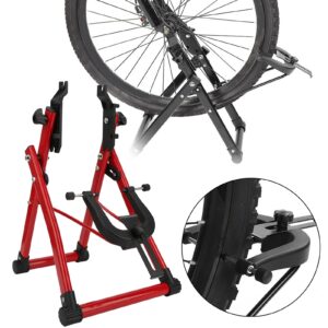 ZLXHDL Bike Repair Stand, Simple Convenient Bike Work Stand, Aluminium Alloy Red Bicycle Wheel Truing Stand, for Home Bike Repair Maintenance Support