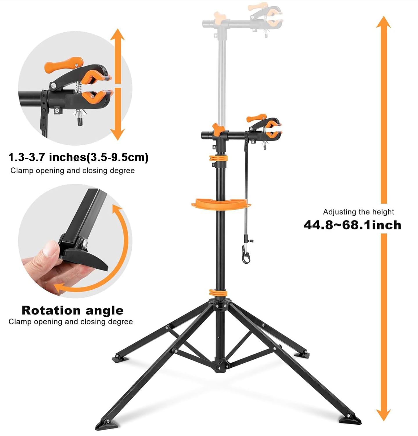 teraysun Bike Repair Stand (Max 66lbs) - Foldable Bike Workstand with Tool Tray , Shop Home Mechanics for Mountain Bicycle and Road Bike