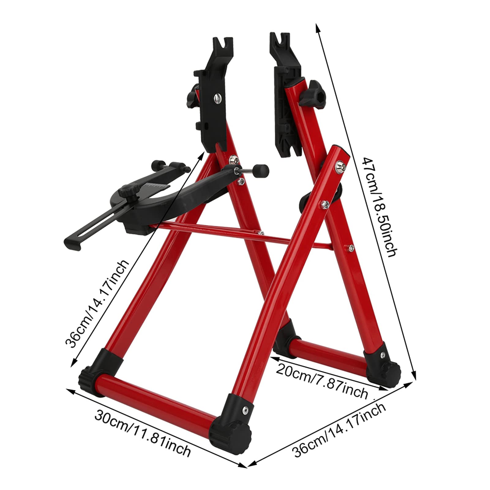 Bike Repair Tool, with Ruler and Thimble Compact Design Sutrdy Bicycle Wheel Truing Stand Convenient with Foldable Aluminum Alloy for Bicycle Repair