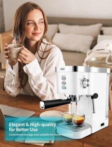 gevi coffee servers 20 bar high pressure espresso machines, expresso coffee machine with milk frother for espresso, latte macchiato, cuppuccino,1.2l water tank, 1350w