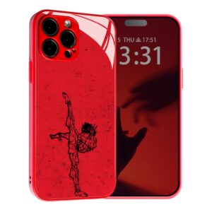 akatxezy baki hanma anime role phone case - showcase your individuality - tpu tempered glass manga cover distinctive protective shell for iphone 14 pro max