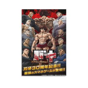 aomaca anime posters baki the grapplercanvas painting wall art poster for bedroom living room decor12x18inch(30x45cm)