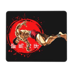 baki anime the grappler rubber mousepads ultra thick 3mm large gaming mouse pad mat anti-slip for gaming office laptop computer 7.9 x 9.5 in