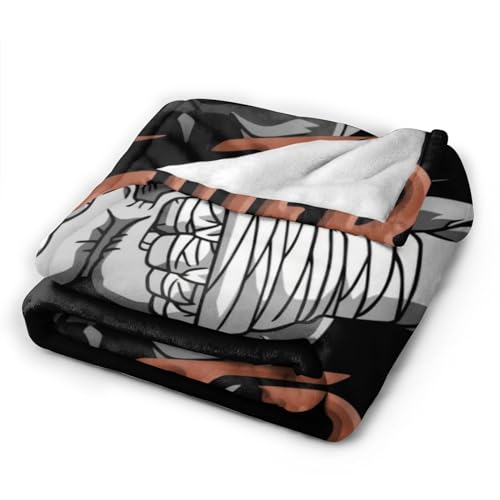 Anime Baki The Grappler Flannel Blanket Comfortable Fleece Blankets for Sofa Chair Bed Home Cars Ornament 80"X60"