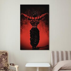 Baki The Grappler Anime Posters TV Animation Hanma Yujiro Cool Art Posters Canvas Wall Art Prints for Wall Decor Room Decor Bedroom Decor Gifts Posters 20x30inch(50x75cm) Unframe-style