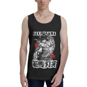 anime baki the grappler baki hanma tank top men's summer sleeveless tee casual running workout sport vest black