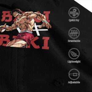 Anime Baki The Grappler Baki Hanma Baseball Cap Unisex Adjustable Casual Chapeau Outdoor Sports Caps Black