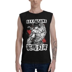 anime baki the grappler baki hanma tank top man's summer sleeveless tee casual running workout sport vest black