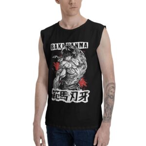 Anime Baki The Grappler Baki Hanma Tank Top Man's Summer Sleeveless Tee Casual Running Workout Sport Vest Black