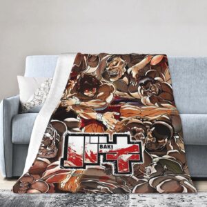 anime baki the grappler blanket tapestry sofa office bedroom throw blankets super soft cozy microfiber blanket bedding 40"x30"