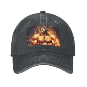 anime baki the grappler yujiro hanma baseball cap unisex adjustable casual chapeau outdoor sports caps black