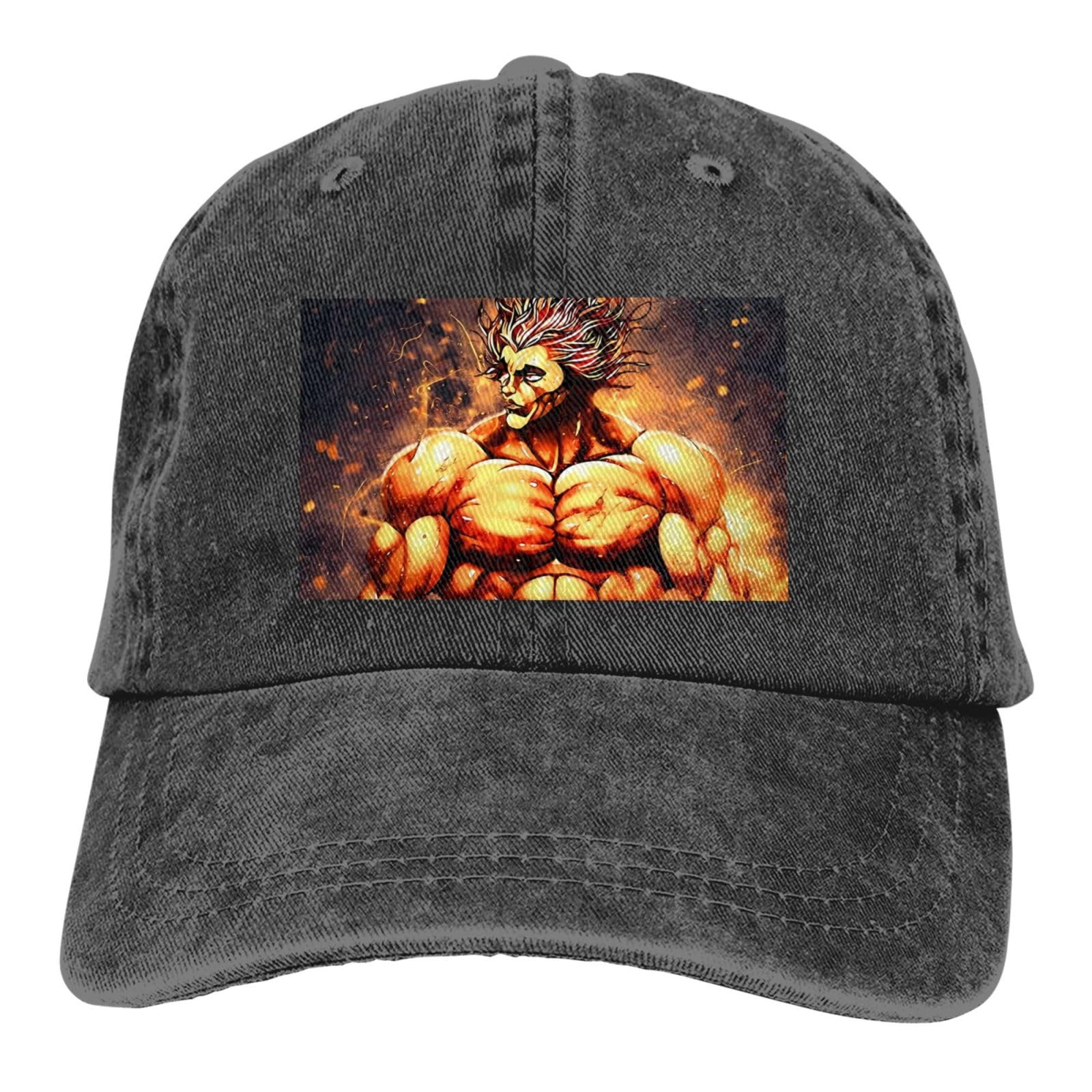 Anime Baki The Grappler Yujiro Hanma Baseball Cap Unisex Adjustable Casual Chapeau Outdoor Sports Caps Black