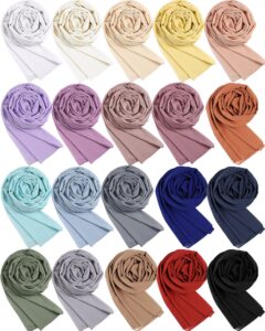 mepase 20 pack chiffon hijab head scarves for women soft hijab long scarf wrap for muslim women lightweight, 20 colors