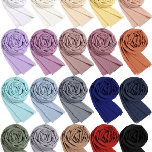 Mepase 20 Pack Chiffon Hijab Head Scarves for Women Soft Hijab Long Scarf Wrap for Muslim Women Lightweight, 20 Colors