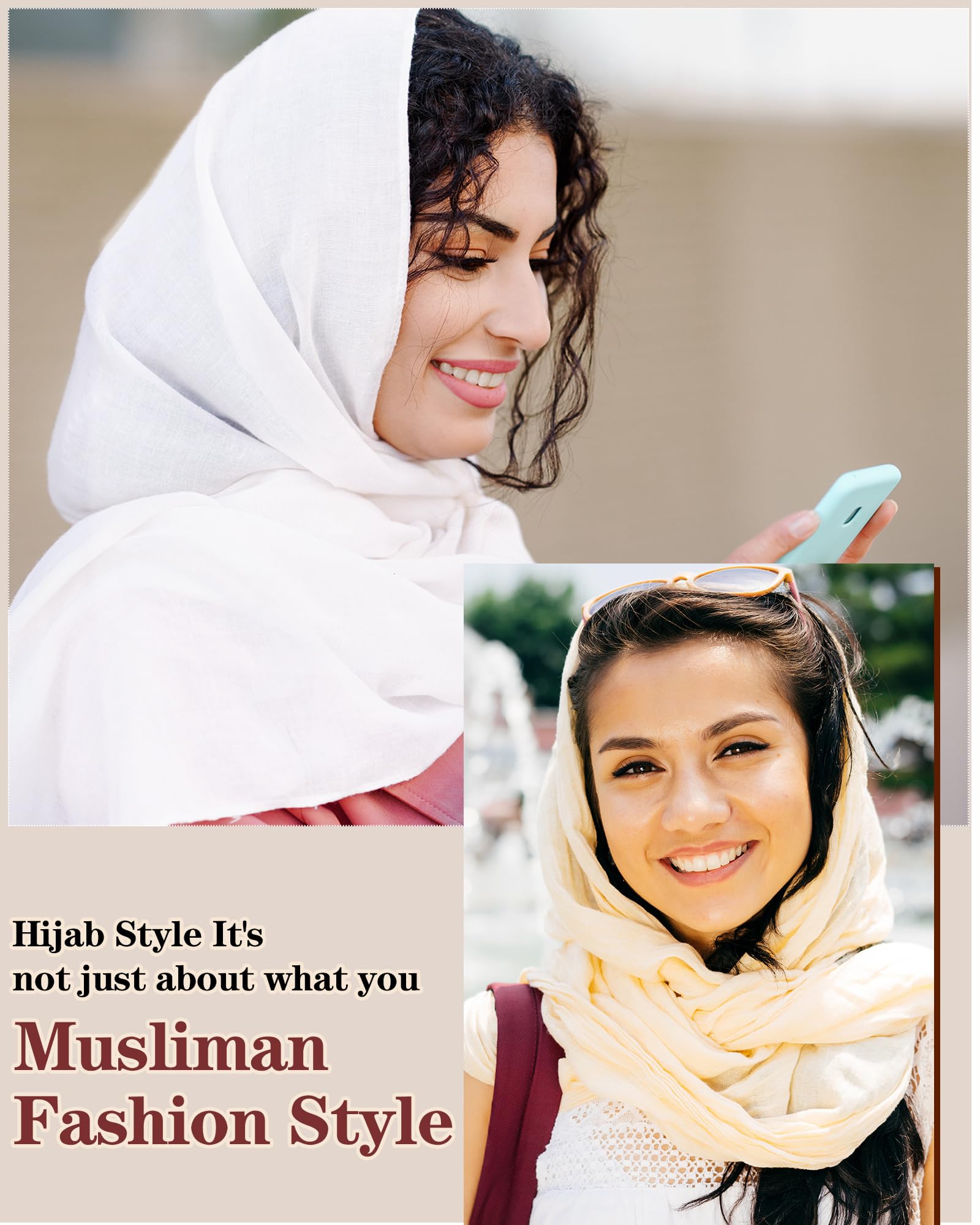 Mepase 20 Pack Chiffon Hijab Head Scarves for Women Soft Hijab Long Scarf Wrap for Muslim Women Lightweight, 20 Colors