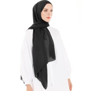 ayisah hijab for women, chiffon hijab scarf - black hijab – soft hijabs scarves - fashion muslim scarf hijab for women – muslim accessories long hijab shawl muslim head scarf