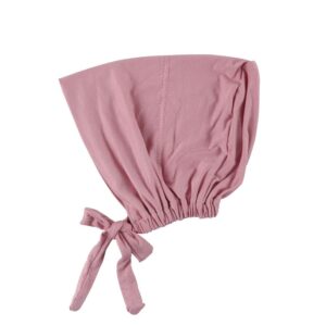 faticinfa under scarf hijab cap with tie-back closure jersey hijab inner caps with adjustable rope hijab bonnet for muslim women (17 bridal rose)