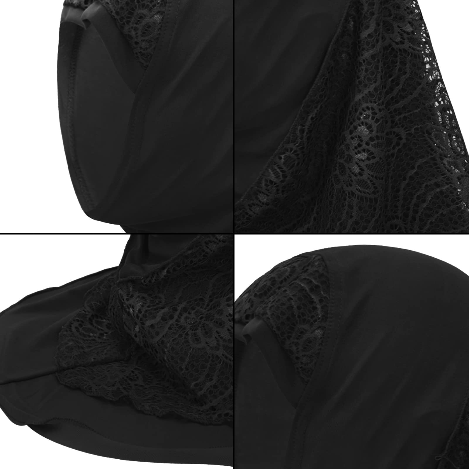 Women Elegant Lace Hijab Soft Breathable Muslim Turban Headscarf Arabian Islamic Ramadan Headscarf Eid Headwrap Hair Loss Caps Beanie Headwear