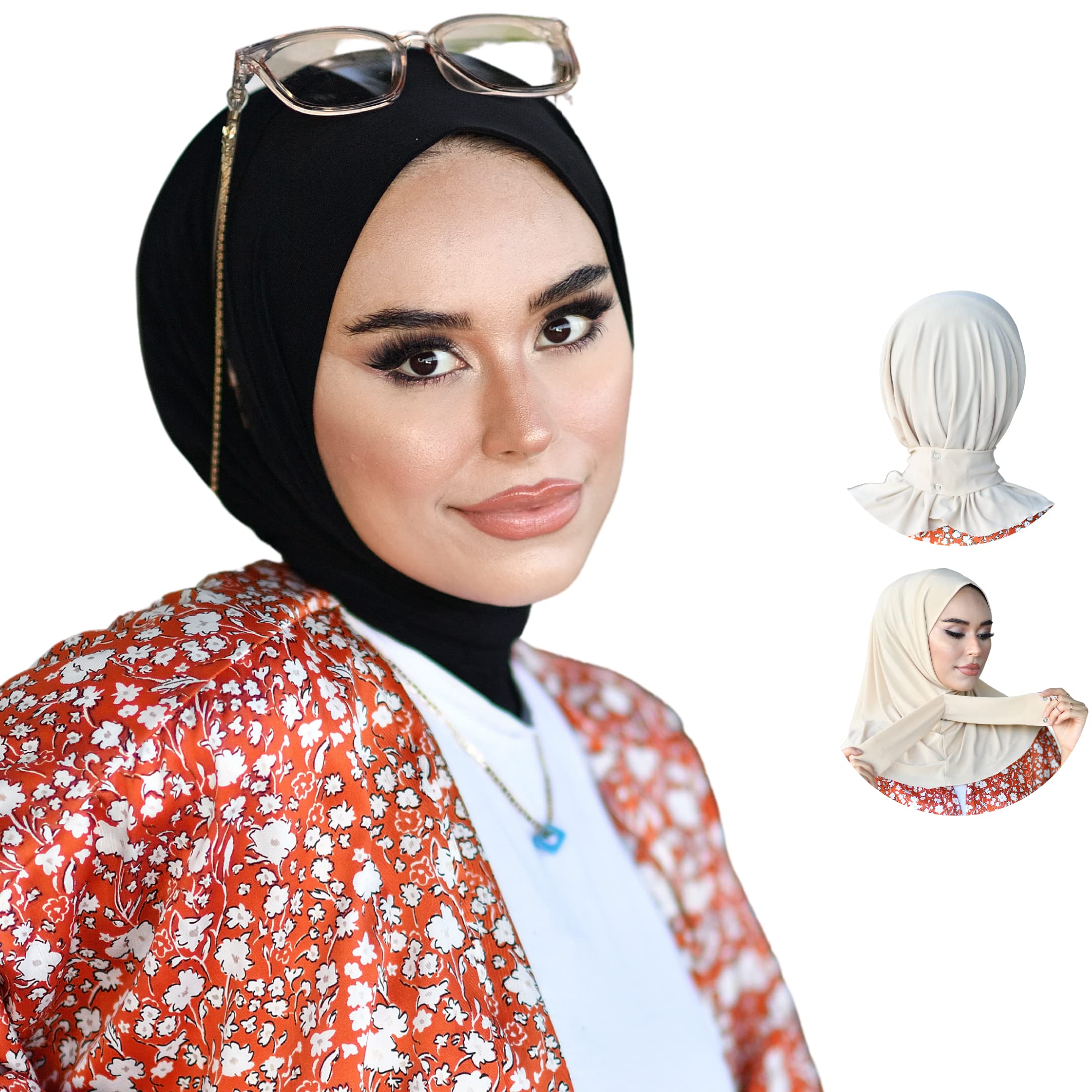 para life Snap Hijab-Turbans For Women-Hijab For Women|Hair Wraps-Head Wraps For Women|Hijab Undercap-Caps-Instant Hijab (Black)