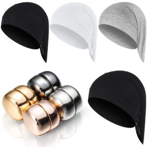 satinior 4 pcs hijab scarfs for women muslim hijab undercap black grey white hijab cap stretch under scarf hat hijab tube with magnetic hijab pins